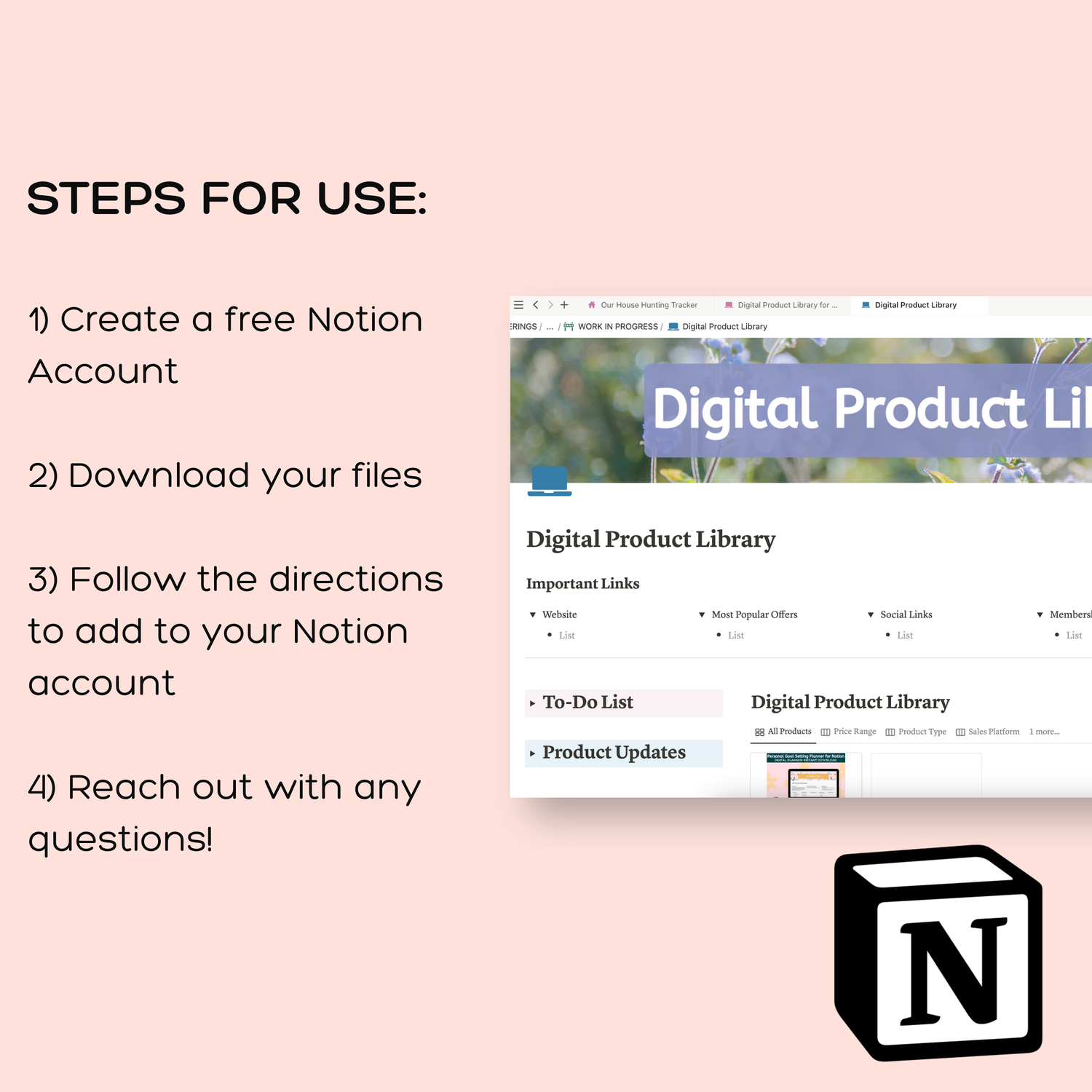 Digital Product Library for Notion - Payhip