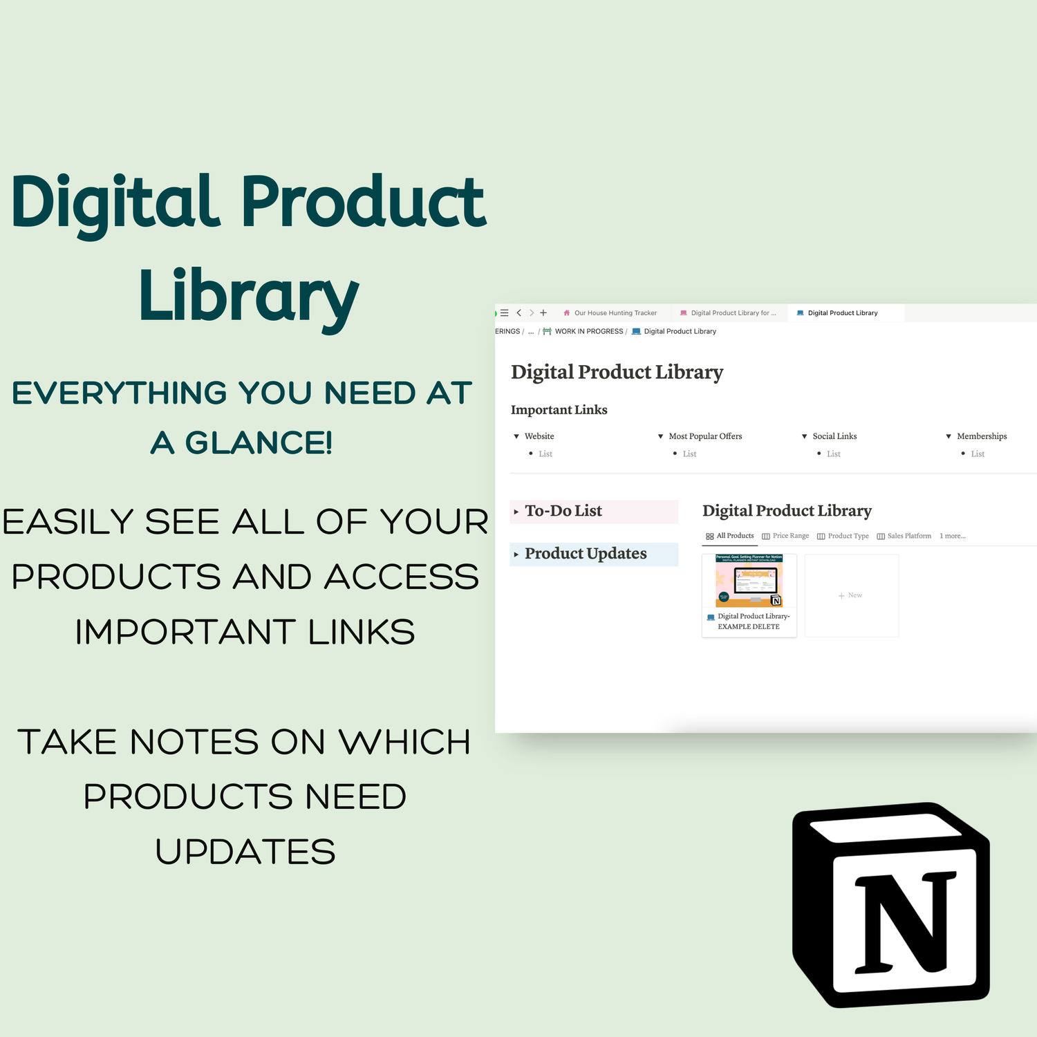 Digital Product Library for Notion - Payhip