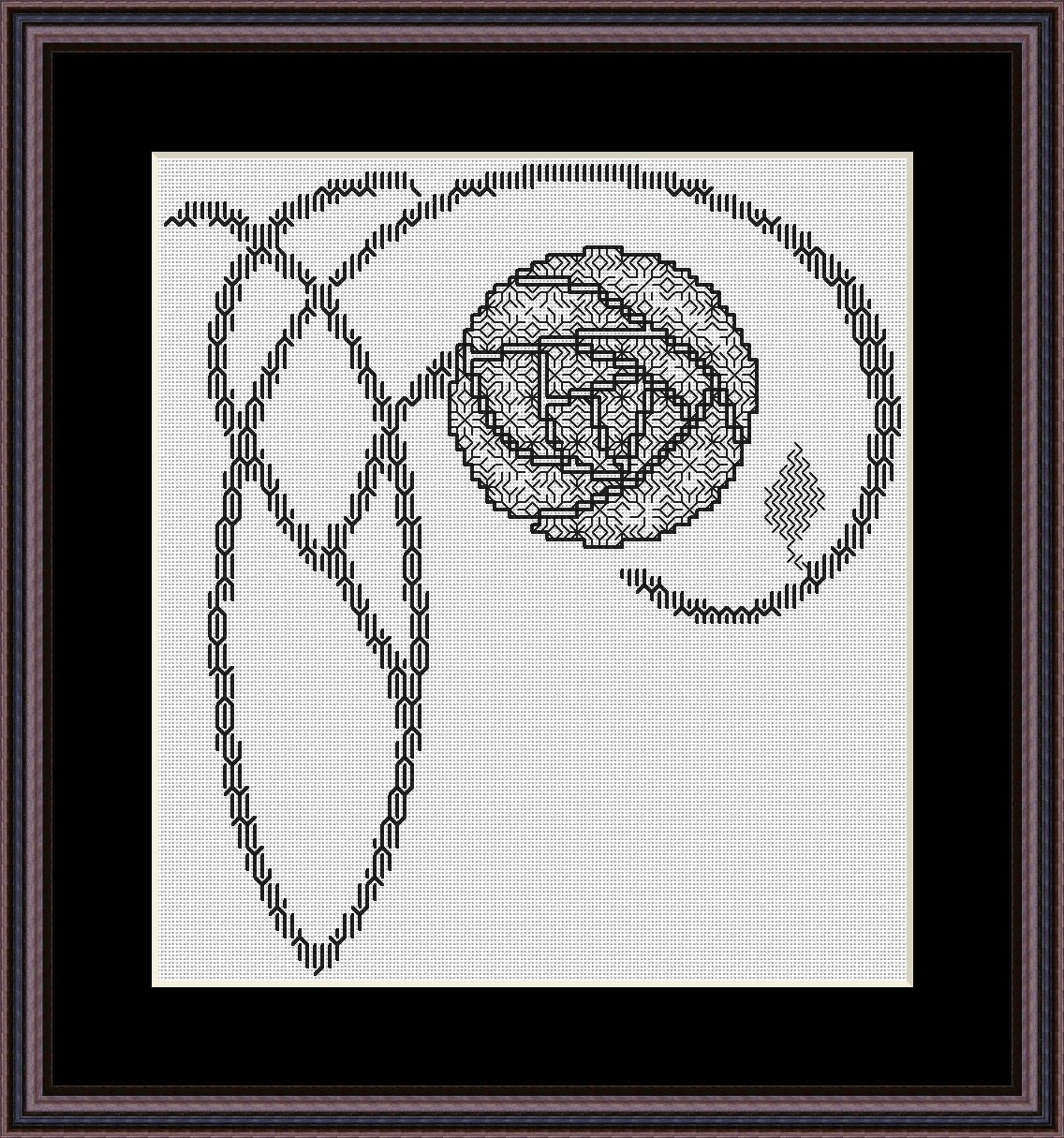 Art Nouveau Mackintosh Rose blackwork pattern - PDF chart - Payhip