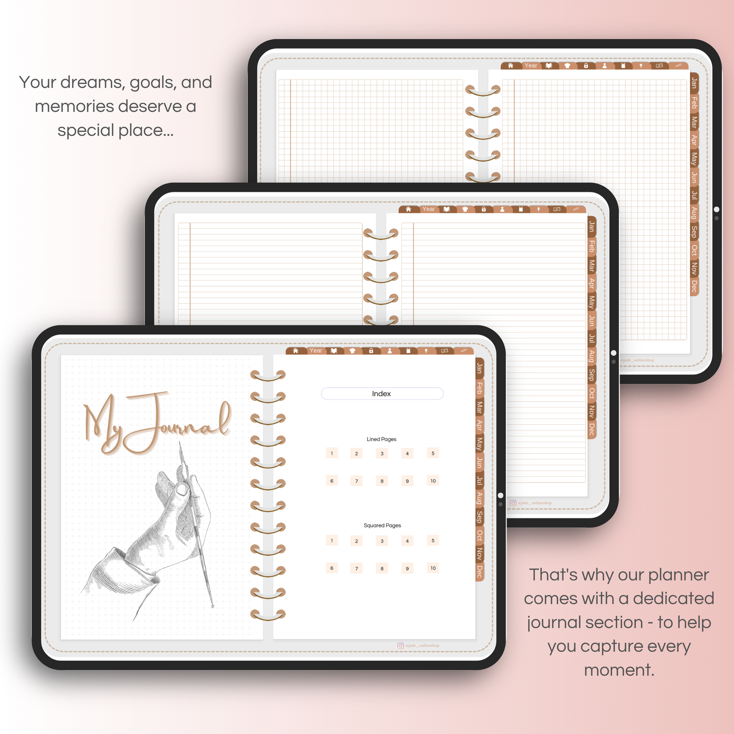 Beige Undated Digital Planner - Payhip