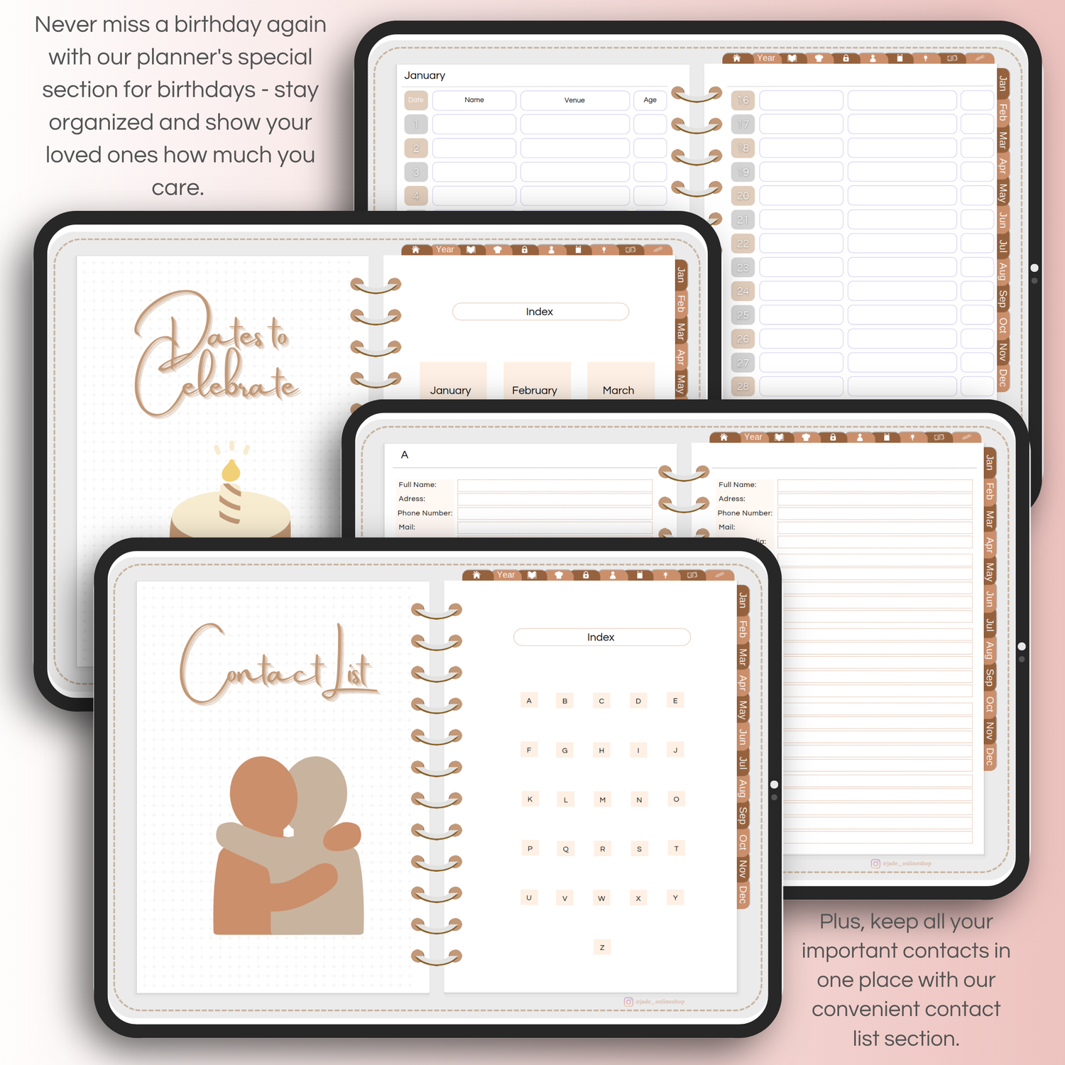 Beige Undated Digital Planner - Payhip