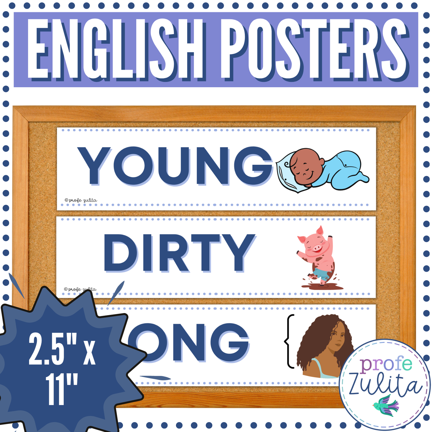 31 English Adjective Posters: Beginner ESL / ELL / Newcomer Classroom ...