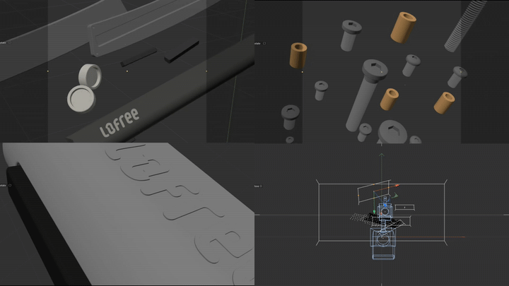 C4D & RS Lofree keyboard Animation