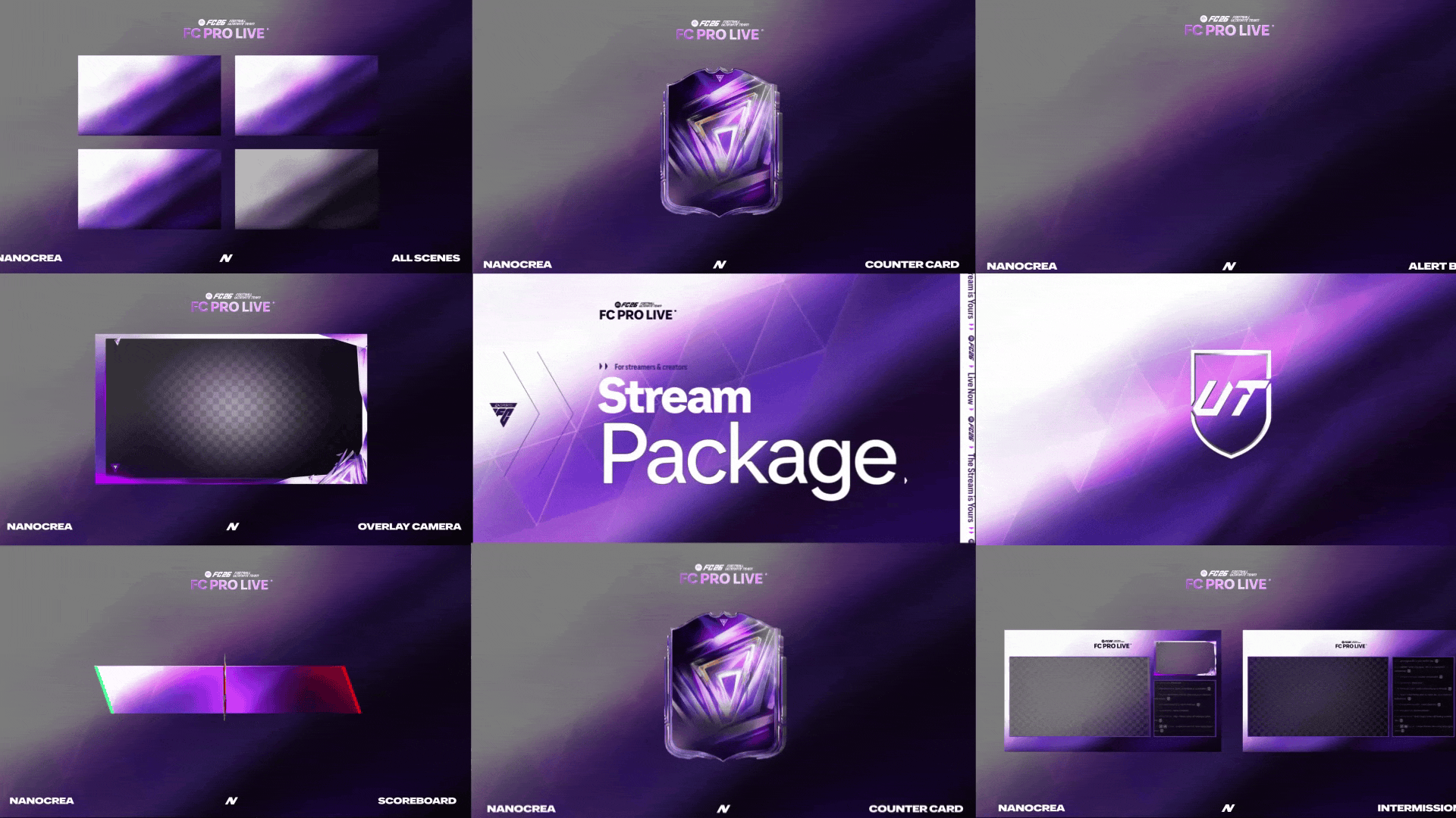 NanoCrea – FC26 Stream Packs & Overlays - Webcam overlays