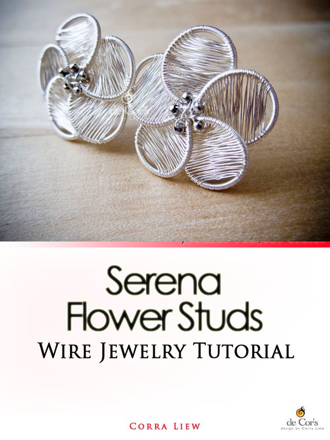 Wire Wrapped Jewelry Tutorial - Serena Flower Studs, Wire Jewelry Tutorial, DCHMT010 - Payhip