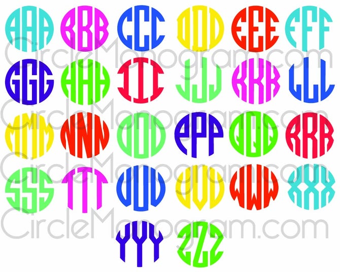 Circle Monogram Alphabet SVG DXF EPS - Payhip